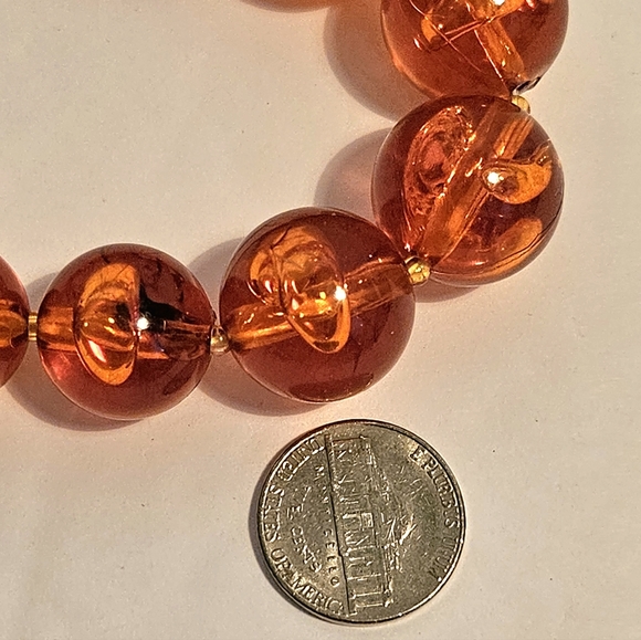 Hong Kong | Jewelry | Amber Lucite Hong Kong Necklace Graduated Beads ...